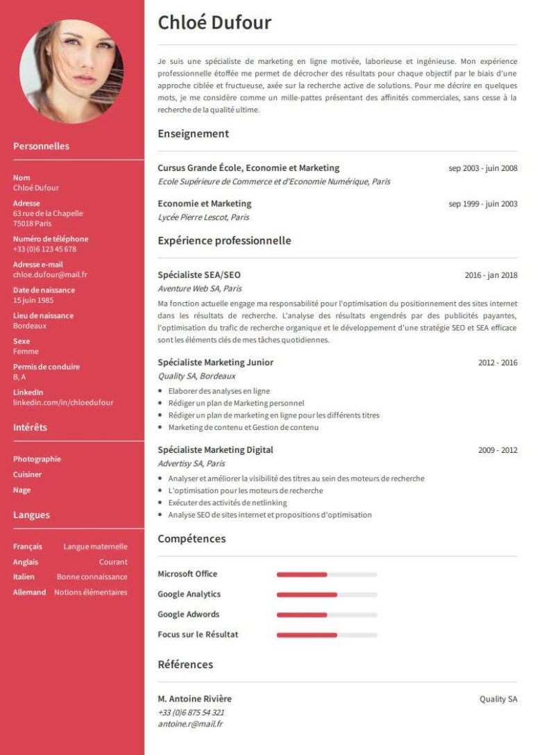 Exemples de CV pour booster votre recherche d'emploi - Grizette
